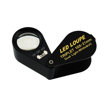 Lupa, GEM-246, cu iluminare LED, cu ultraviolet iluminare, marire 10x ...