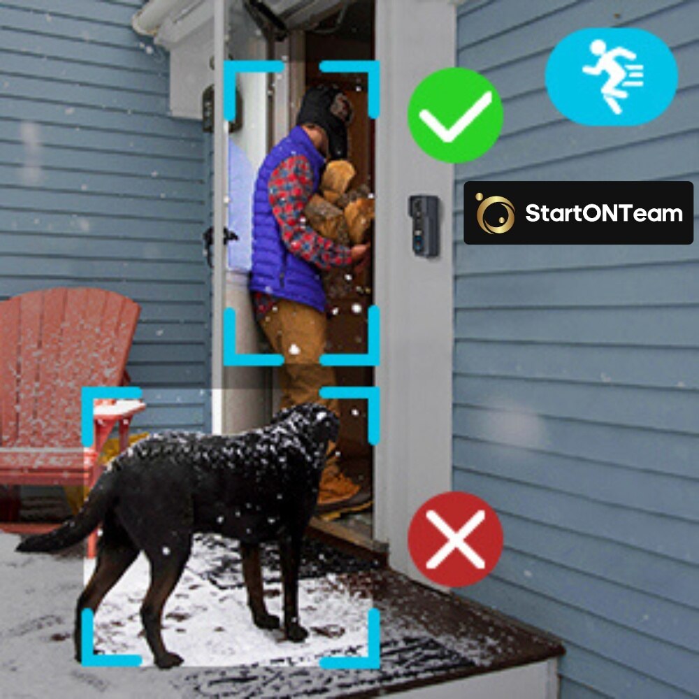 Interfon Video SMART StartONTeam, Wifi cu App Control, Senzor Detectare ...