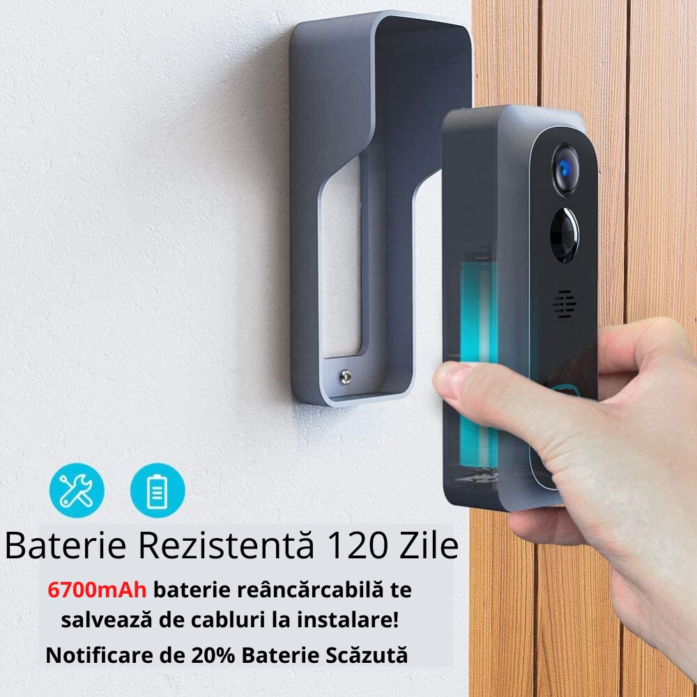 Sonerie Interfon Video HD StartONTeam 1080P Wireless cu card SD de 64 ...