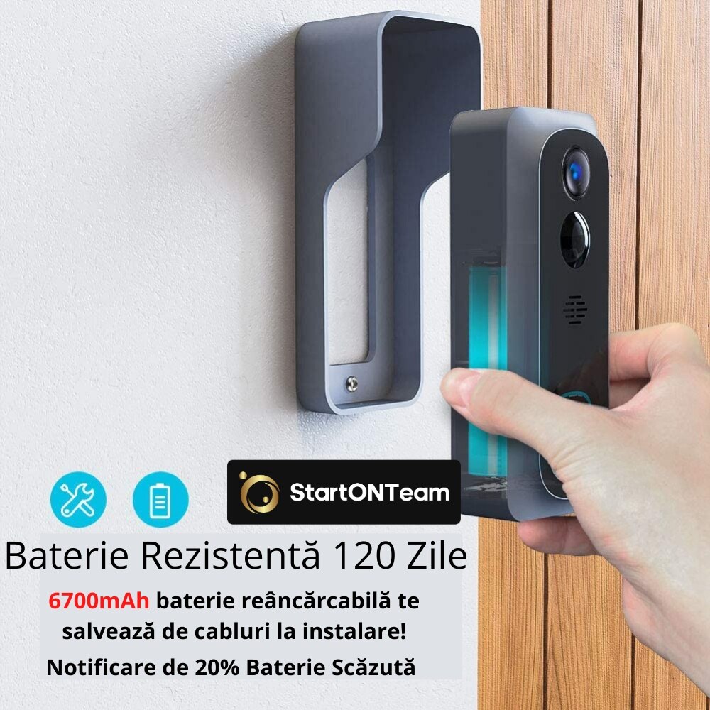 Interfon Video SMART StartONTeam, Wifi cu App Control, Senzor Detectare ...
