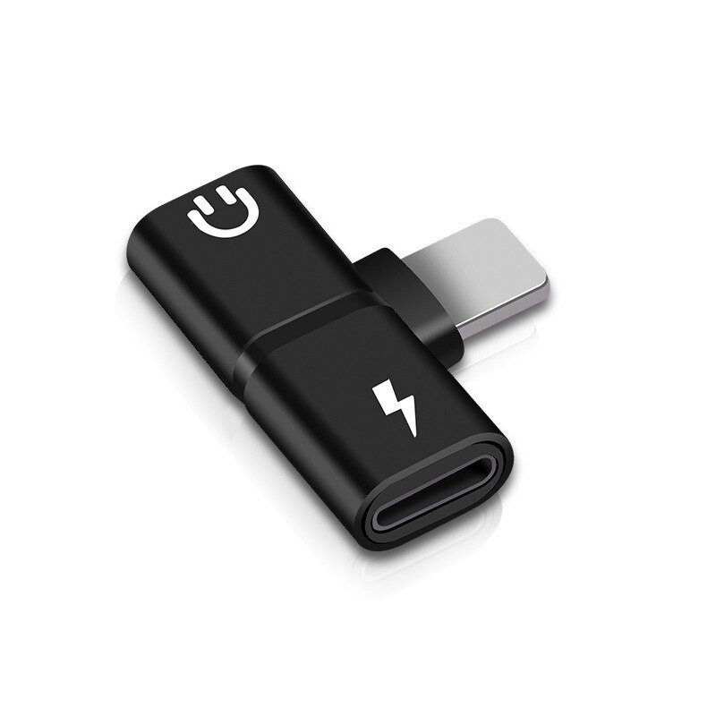 Adaptor 2in1 pentru Apple iPhone, casti si incarcare, Negru - eMAG.ro