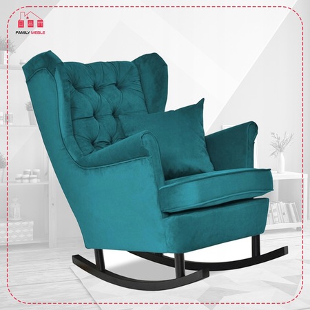 Fotoliu/balansoar Gaja, Model Amore, 104x84x92 cm, Catifea/Lemn fag ...