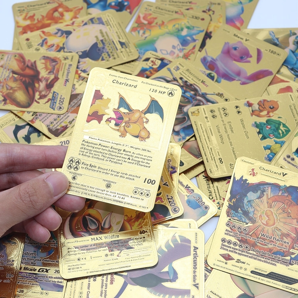 Set 30 carti de joc, POKEMON, Gold Edition, Auriu - eMAG.ro