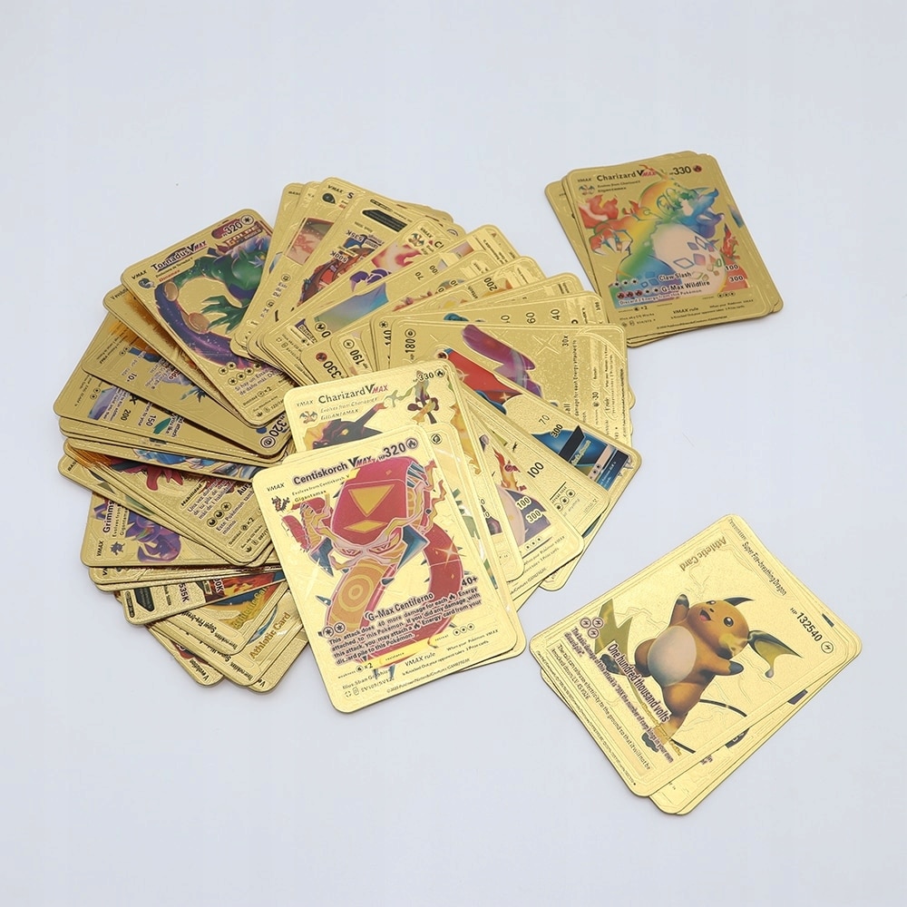 Set 30 carti de joc, POKEMON, Gold Edition, Auriu - eMAG.ro