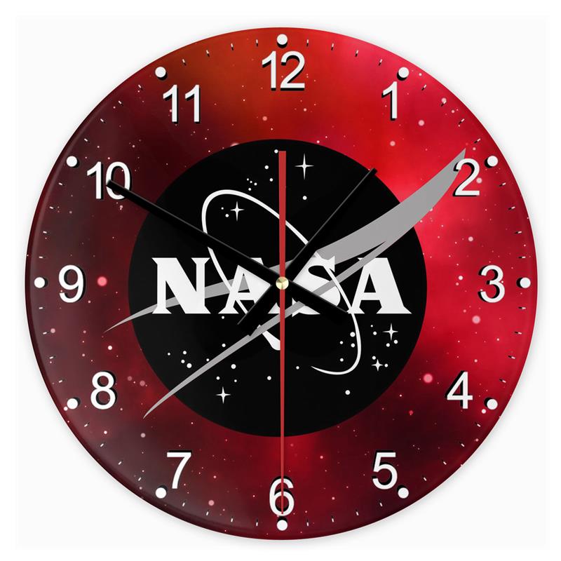 Ceas circular din sticla, Nasa 31, multicolor,20 cm - eMAG.ro