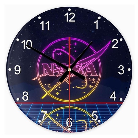 Ceas circular din sticla, Nasa 13, multicolor,20 cm - eMAG.ro