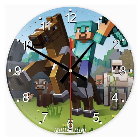 Ceas circular din sticla, Minecraft 14, multicolor,20 cm - eMAG.ro