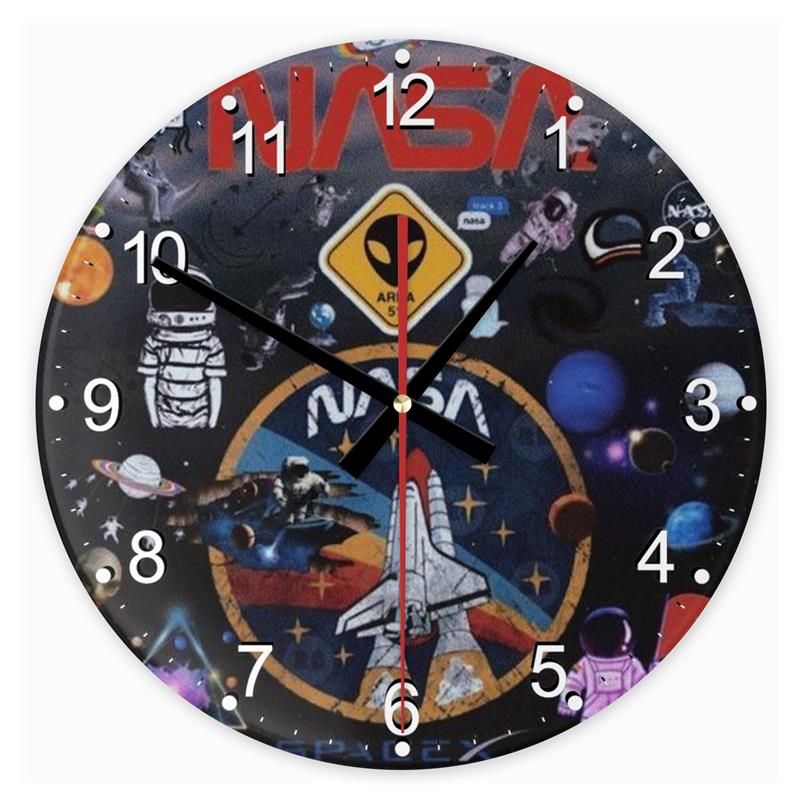 Ceas circular din sticla, Nasa 121, multicolor,20 cm - eMAG.ro