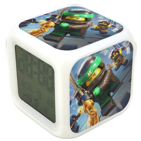 Termometru cu ceas desteptator iluminat cu schimbare de culoare Lego ...