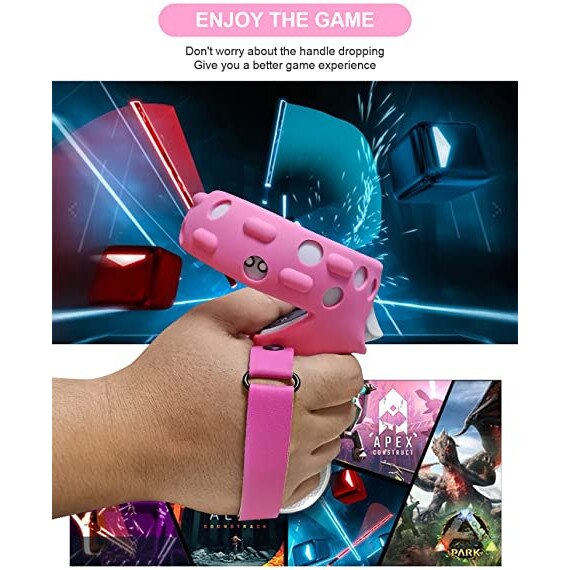 Set 6 accesorii VR, ABS, Compatibil cu Oculus Quest 2, Roz - eMAG.ro