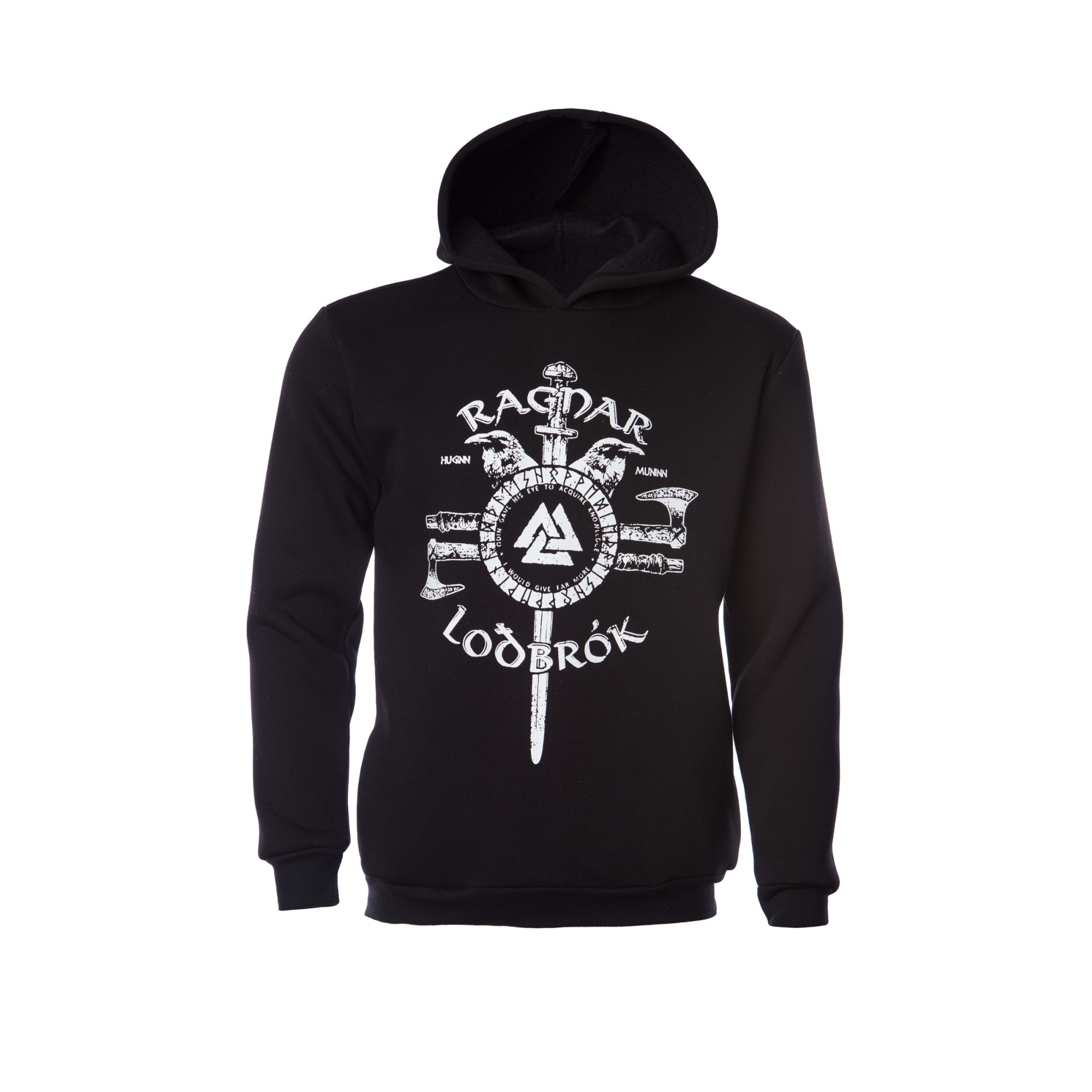 Hanorac pentru copii Printex, Ragnar Lothbrok, Vikingi, Negru, 116 cm ...