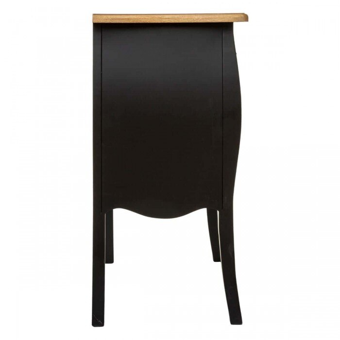 Comoda din lemn si MDF, neagra, 3 sertare, Chrysa, 74,3x37,4x76,3 cm ...