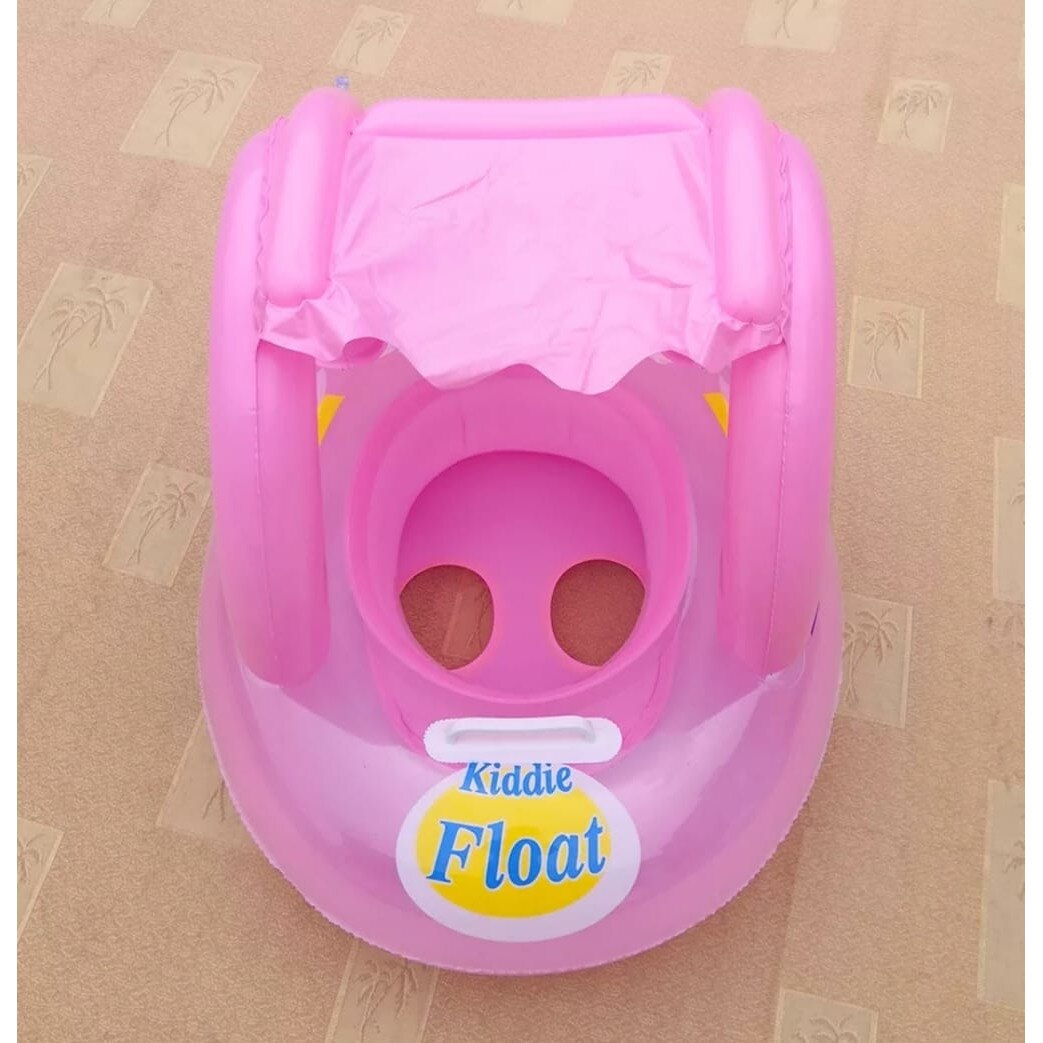 Colac Bebe pentru inot, cu protectie solara, roz, 1an+ - eMAG.ro