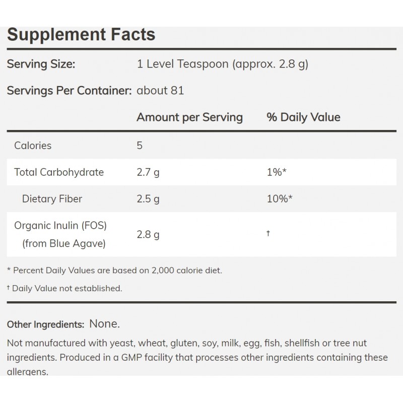 NOW Foods Inulin Powder Organic (Inulina pudra) - 227 grame - eMAG.ro