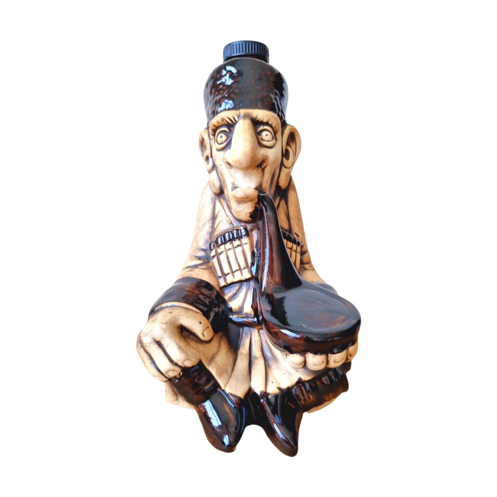 Set pentru vin, Inteleptul, din ceramica dura, cu 3 pahare, 700 ml/100 ...