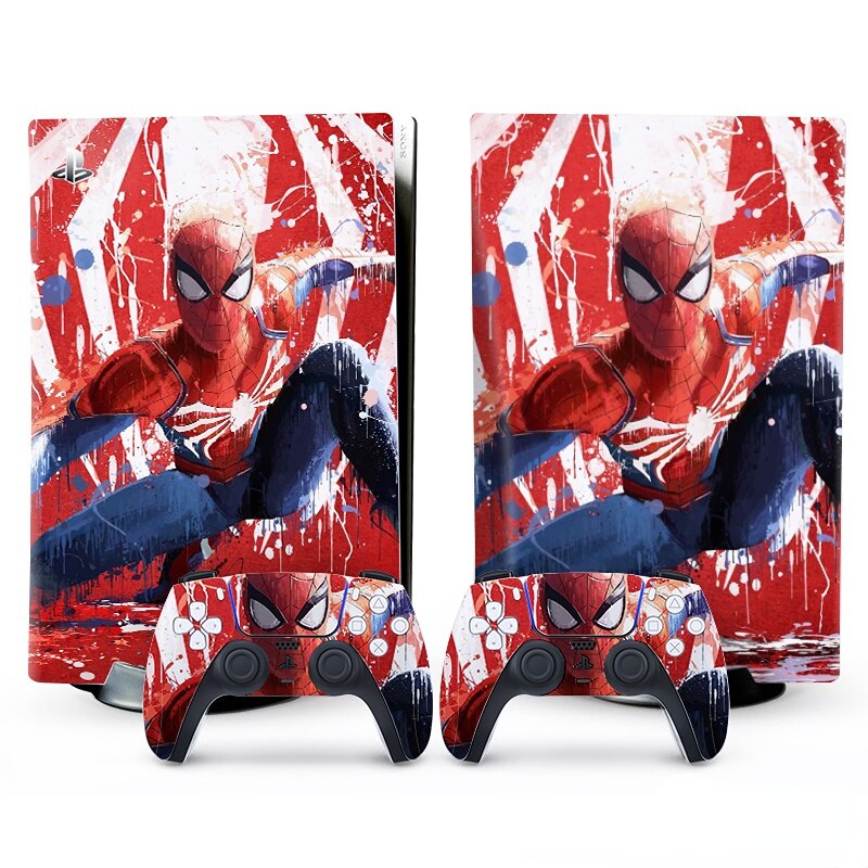 Set folii protectie consola/controler gaming, OSPE, Vinil, Model Spider ...