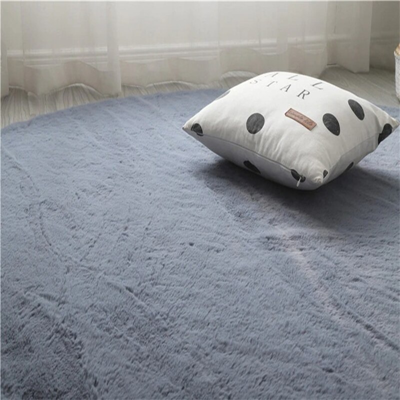 Covor Rabbit, Gri inchis 150 cm rotund, Poliester - eMAG.ro