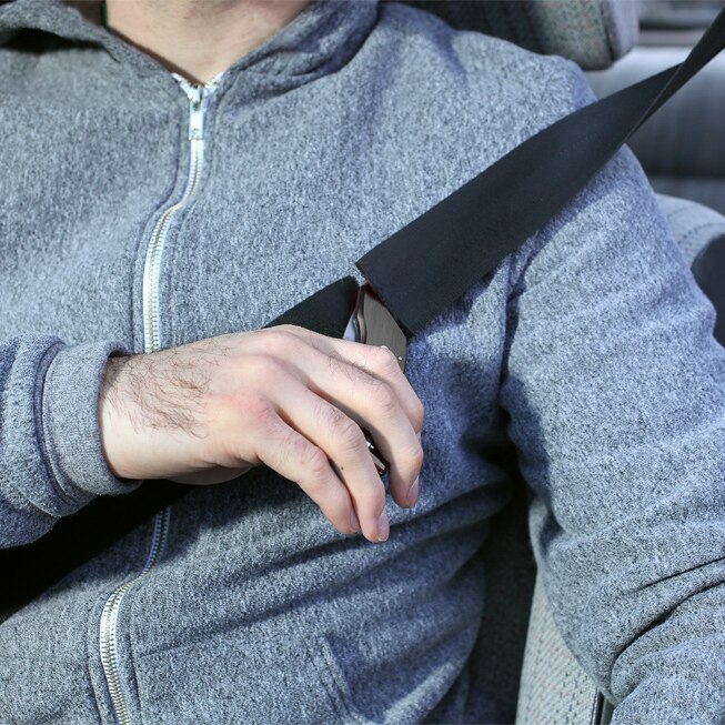 KWB Profi biztonsági kés üvegtörővel és övvágóval, rozsdamentes acél ...