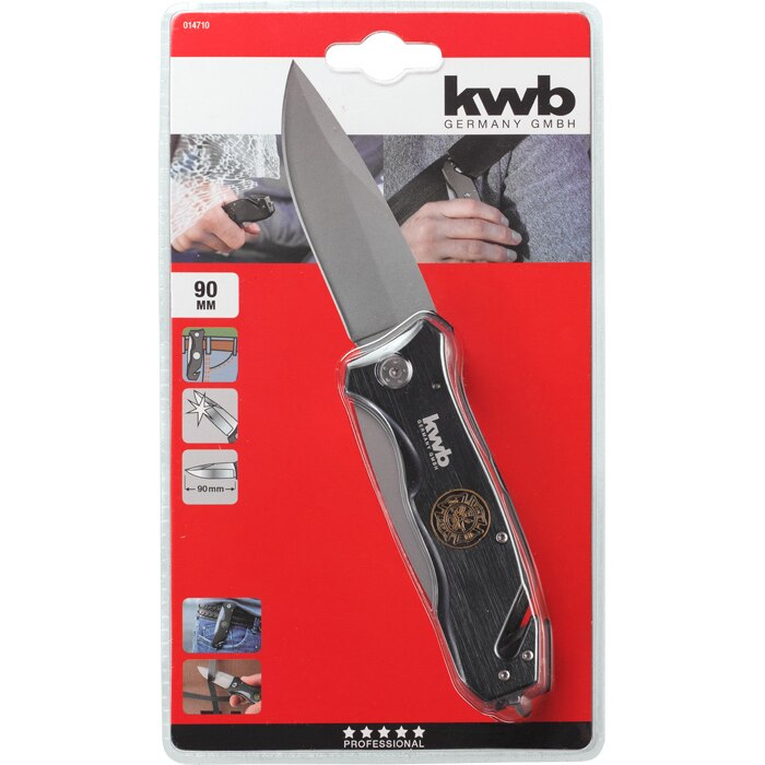 KWB Profi biztonsági kés üvegtörővel és övvágóval, rozsdamentes acél ...