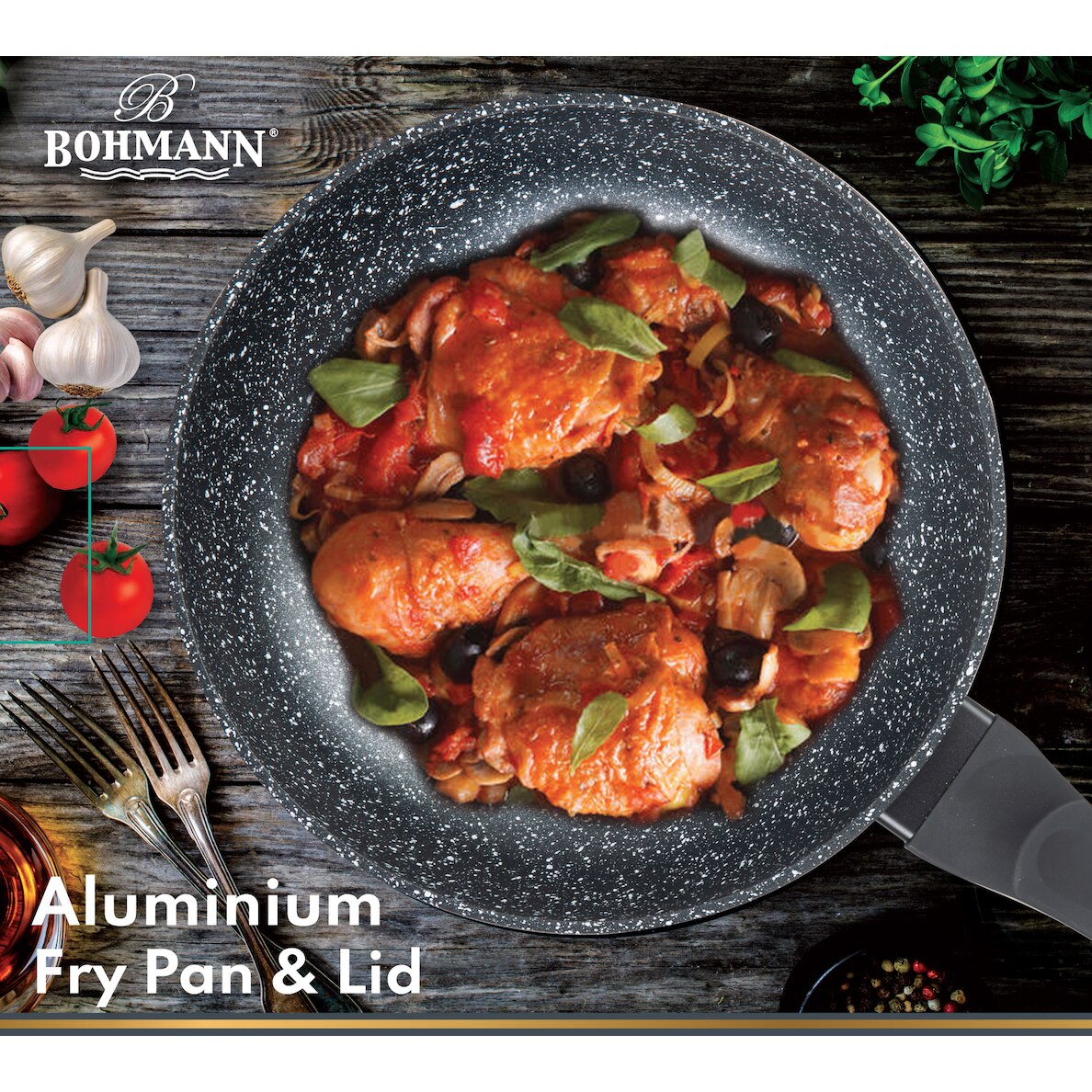 Bohmann Alumínium Serpenyő Üveg Fedővel, Tapadásmentes, 24cm - eMAG.hu