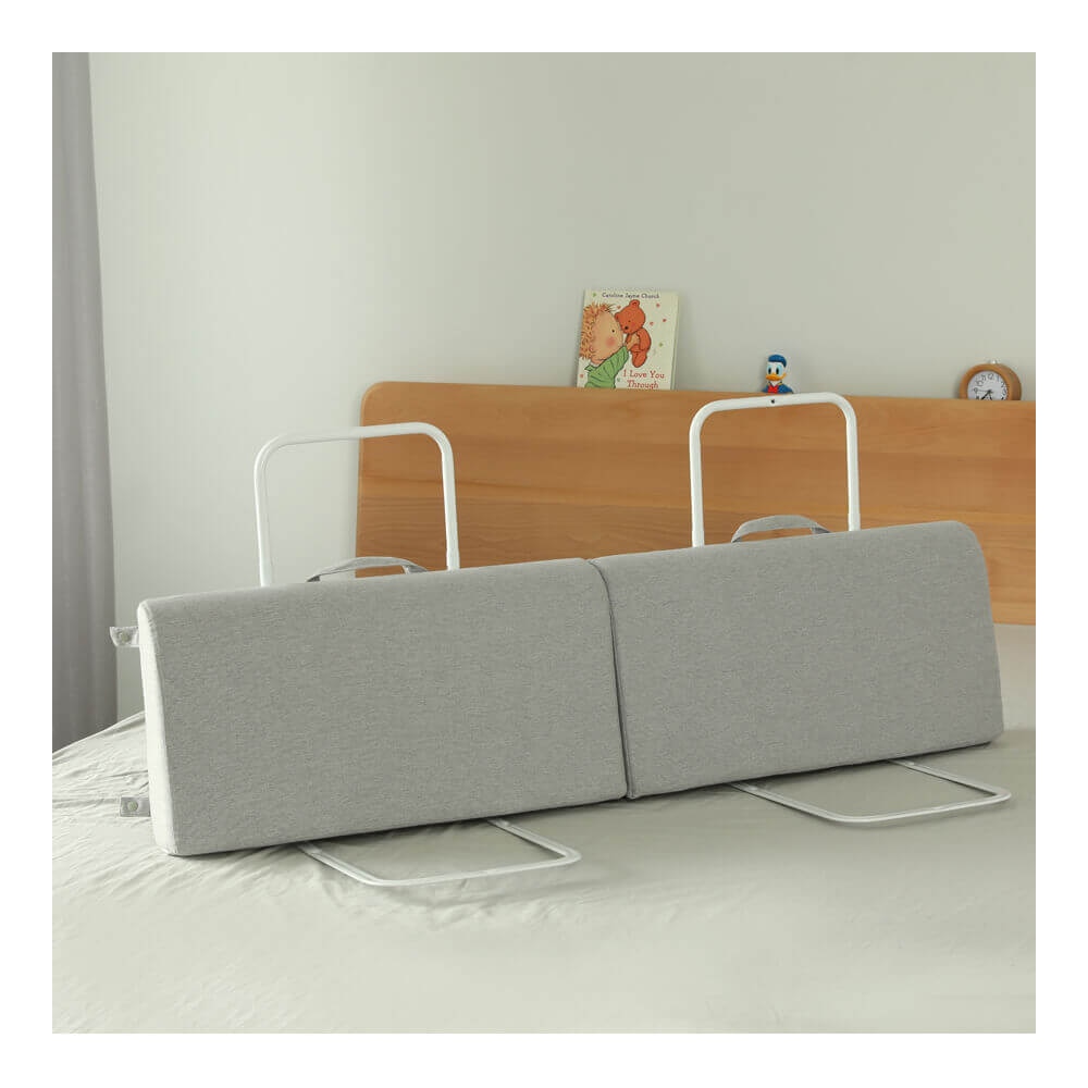 Protectie pat copil, pliabila si super portabila, H 30 cm, 100 cm, Gri ...