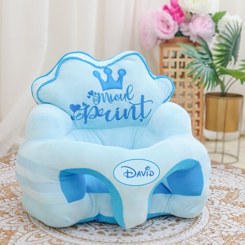 Fotoliu pentru bebe, Micul Print bleu/albastru, personalizat cu nume ...