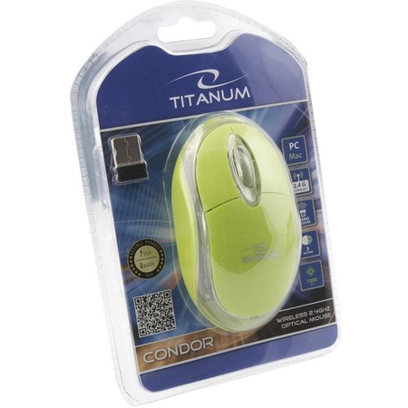 Titanum Condor USB, Wireless, 1000 DPI, 3 butoane, Verde - eMAG.bg