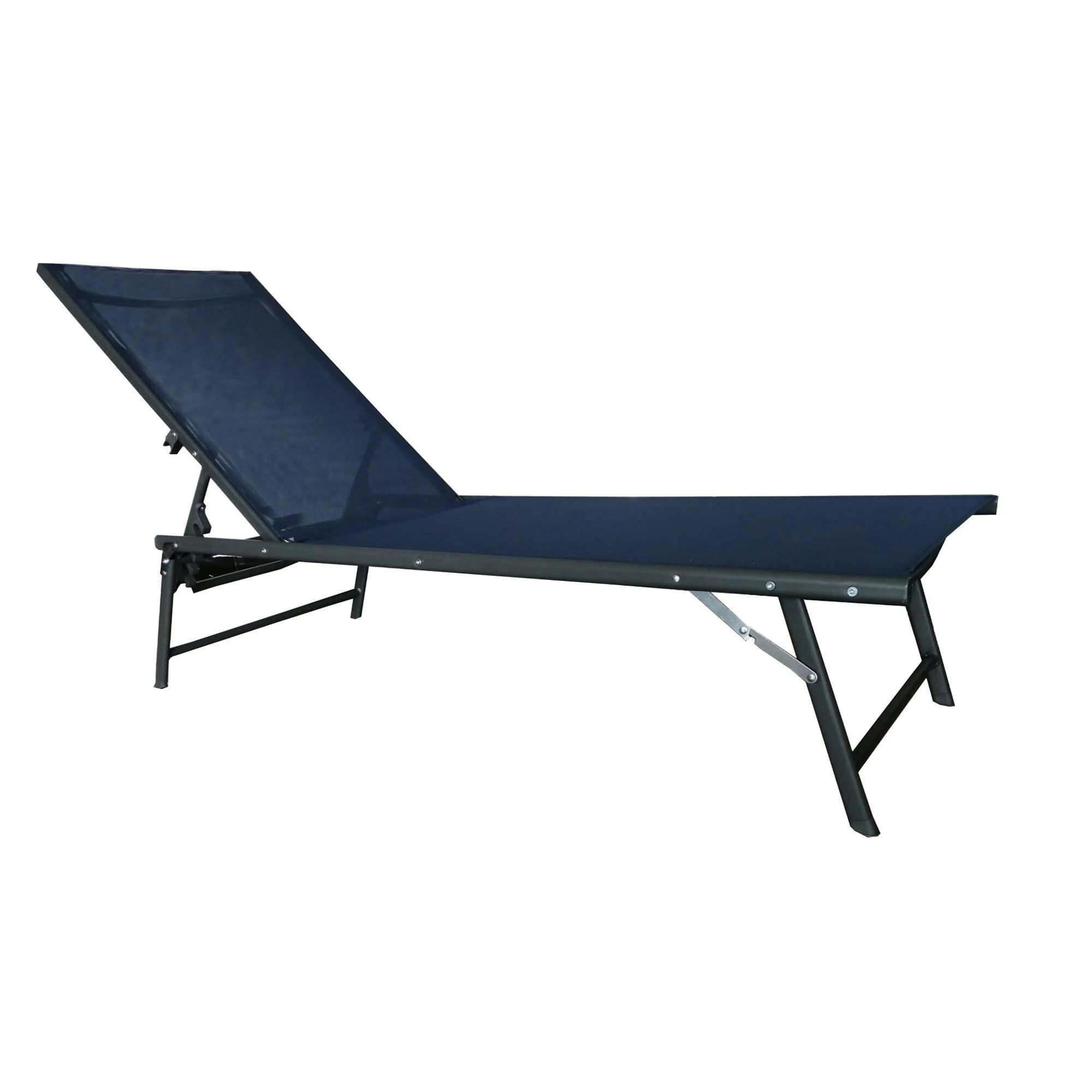 Sezlong Mallomo, otel/textil, 180 x 54.5 x 32 cm, albastru - eMAG.ro
