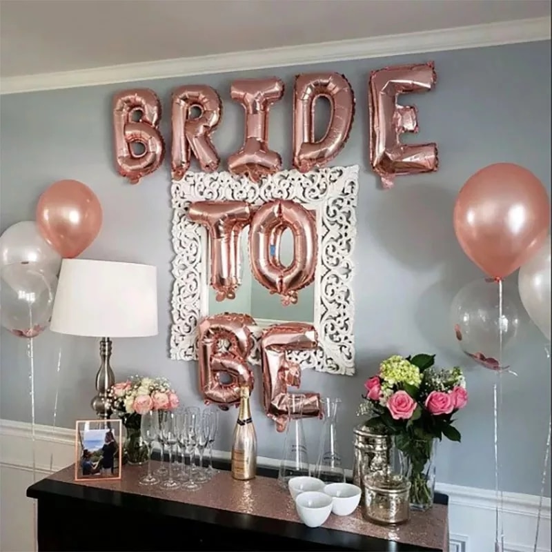 Set 23 baloane Bride To Be, petrecere logodna, nunta, burlacite, rose ...