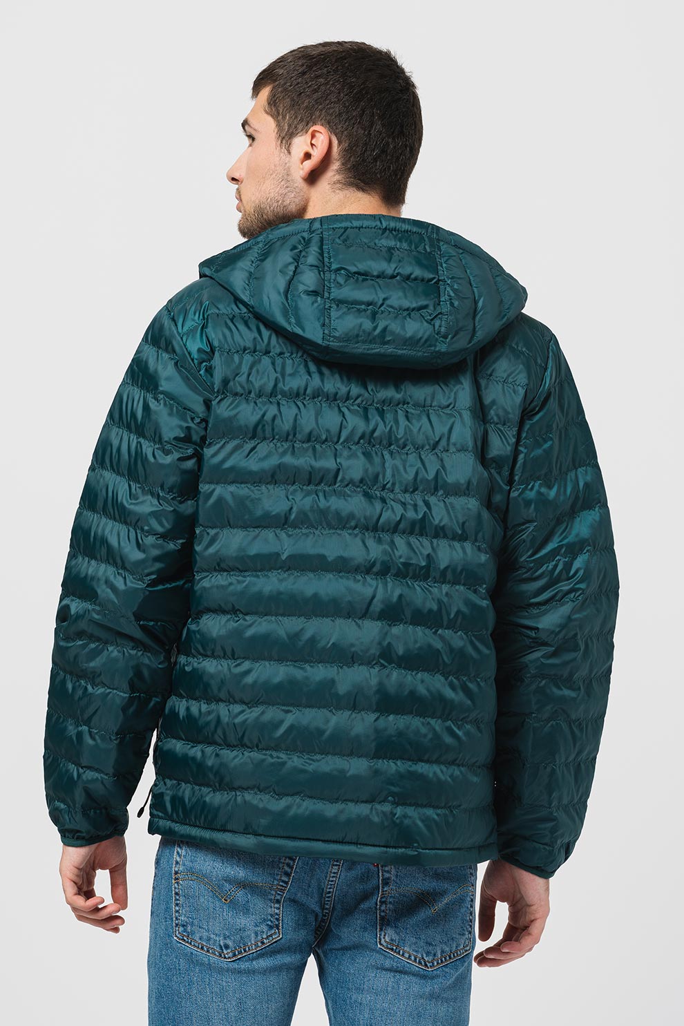 Levi's, Jacheta usoara rezistenta la apa cu gluga, Verde padure, 2XL ...