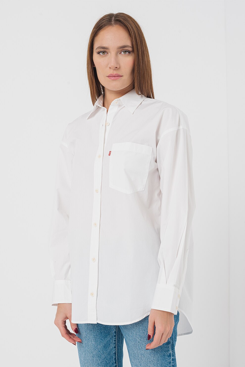Levi's, Риза Nola с джоб и свободна кройка, Бял, M - eMAG.bg