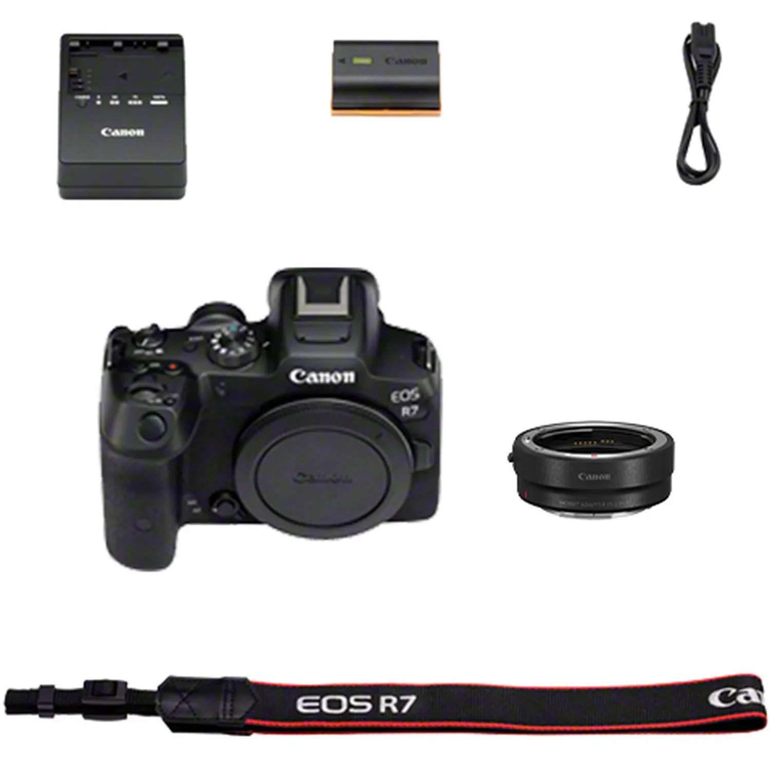Aparat foto, Canon, EOS R7 + Adaptor montura EF-EOS R EU26, Body, Negru ...