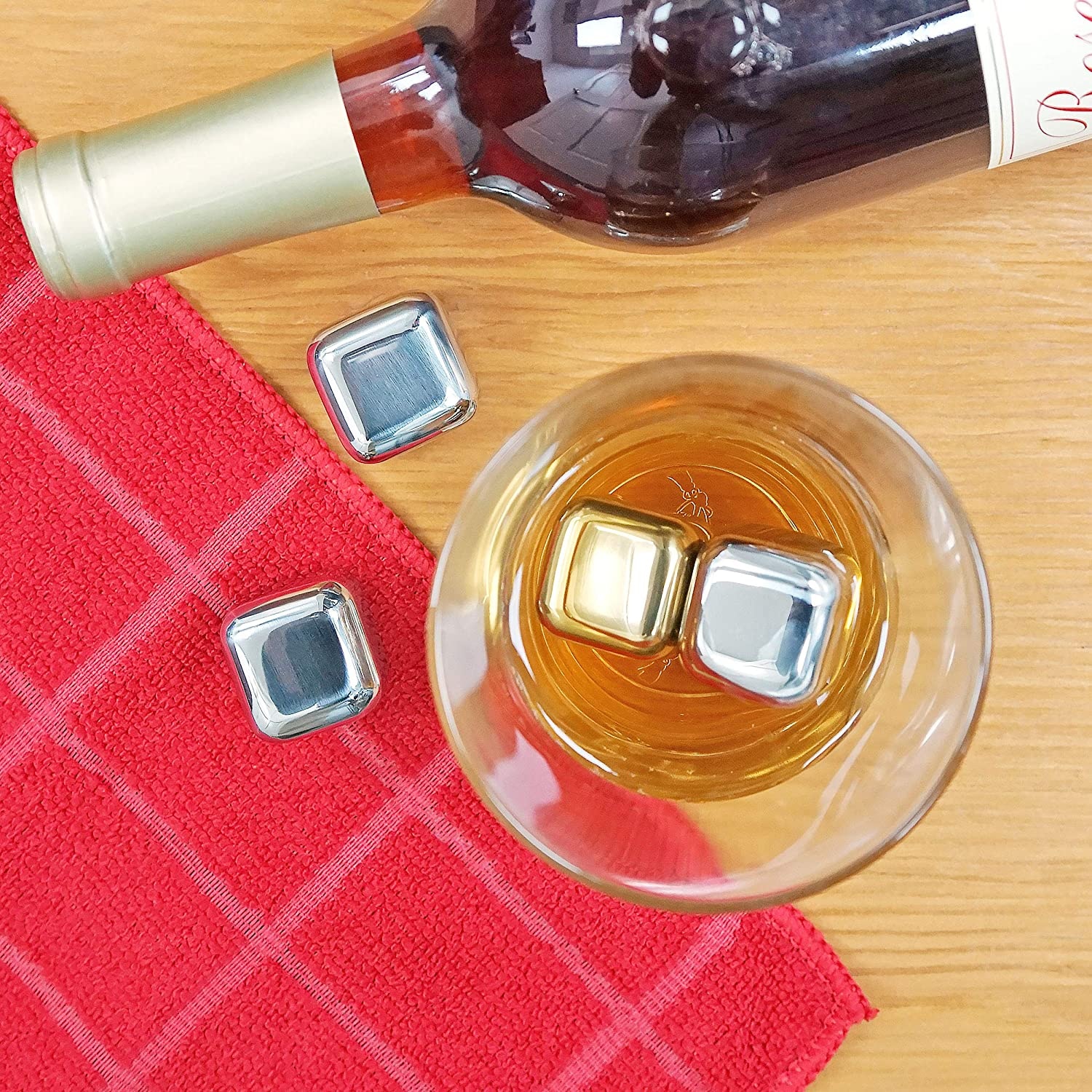 Set 10 cuburi gheata reutilizabile, Inox, Model cubic, Argintiu - eMAG.ro