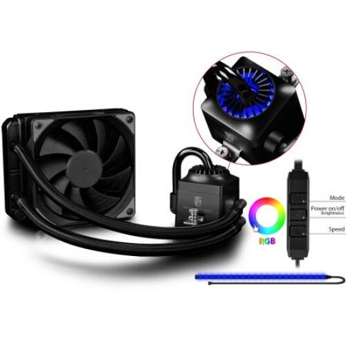 Водно охлаждане за процесор DeepCool Captain 120EX, RGB, За Intel/AMD ...