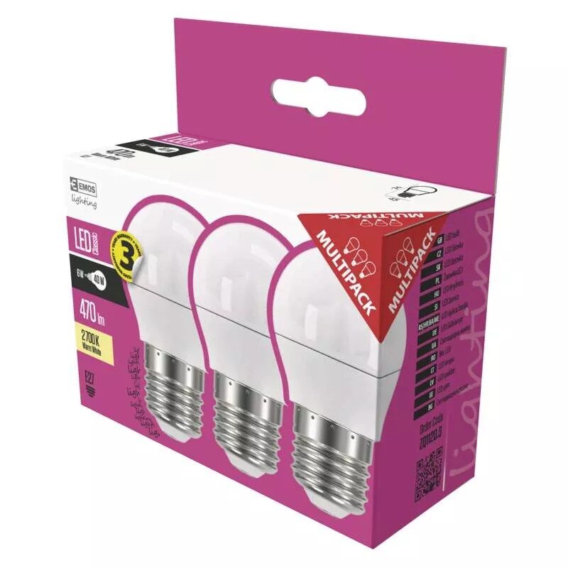 LED крушка, Emos, E27, 6W, 470 lm, 230 V, Неутрална светлина - eMAG.bg