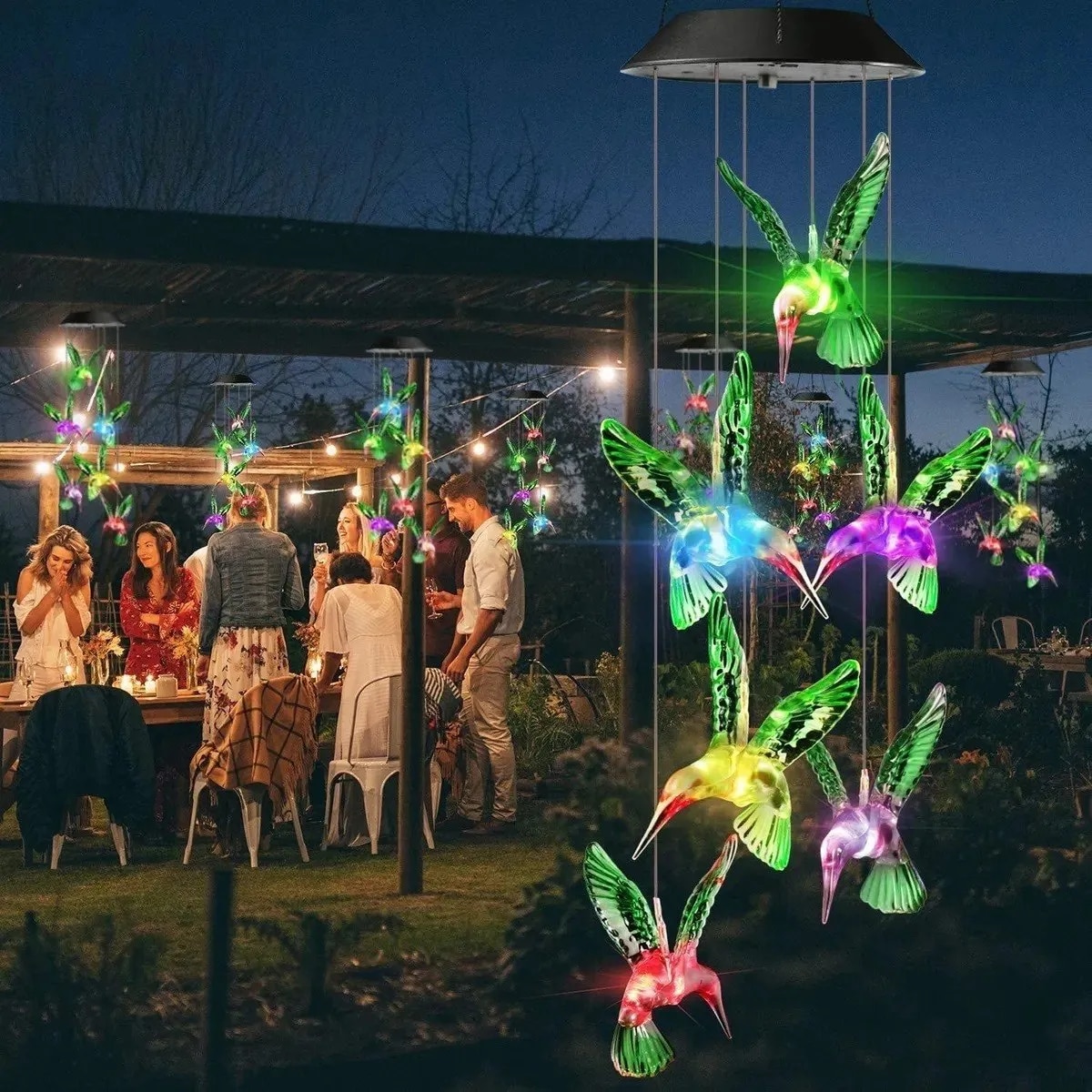 Lampa solara LED, Model pasare colibri, Multicolor - eMAG.ro