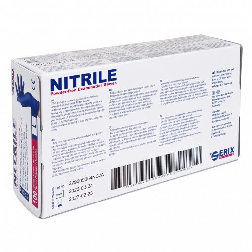Set 100 Manusi Examinare Nitril Nepudrate Indigo Serix Slim L - eMAG.ro