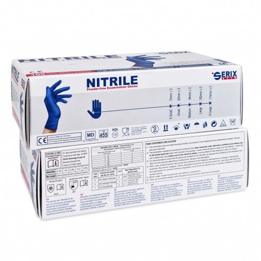 Set 100 Manusi Examinare Nitril Nepudrate Indigo Serix Slim L - eMAG.ro