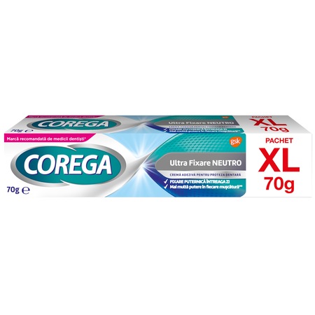 Crema adeziva pentru proteze Corega Ultra Fixare Neutro, 70 g - eMAG.ro