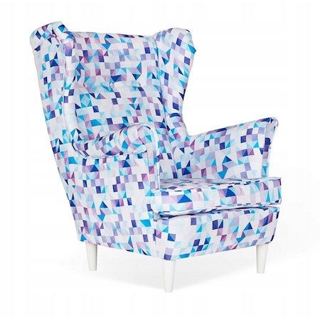 Fotoliu Ari, Model geometric, 104 x 84 x 92 cm, Catifea/Lemn ...