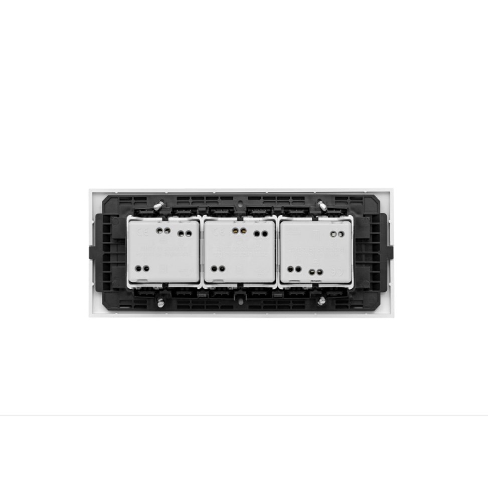 Priza tripla Schuko Gewiss System Virna, modulara, 6M, cu Impamantare ...