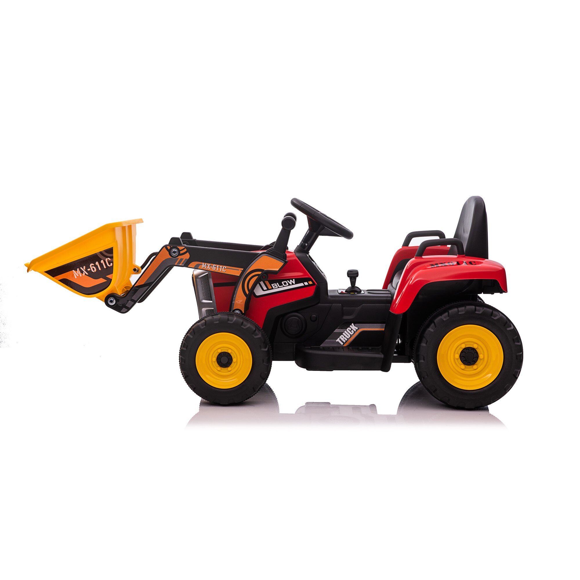 Excavator pentru copii BJ611C 60W 12V, cu pedala electrica, culoare ...