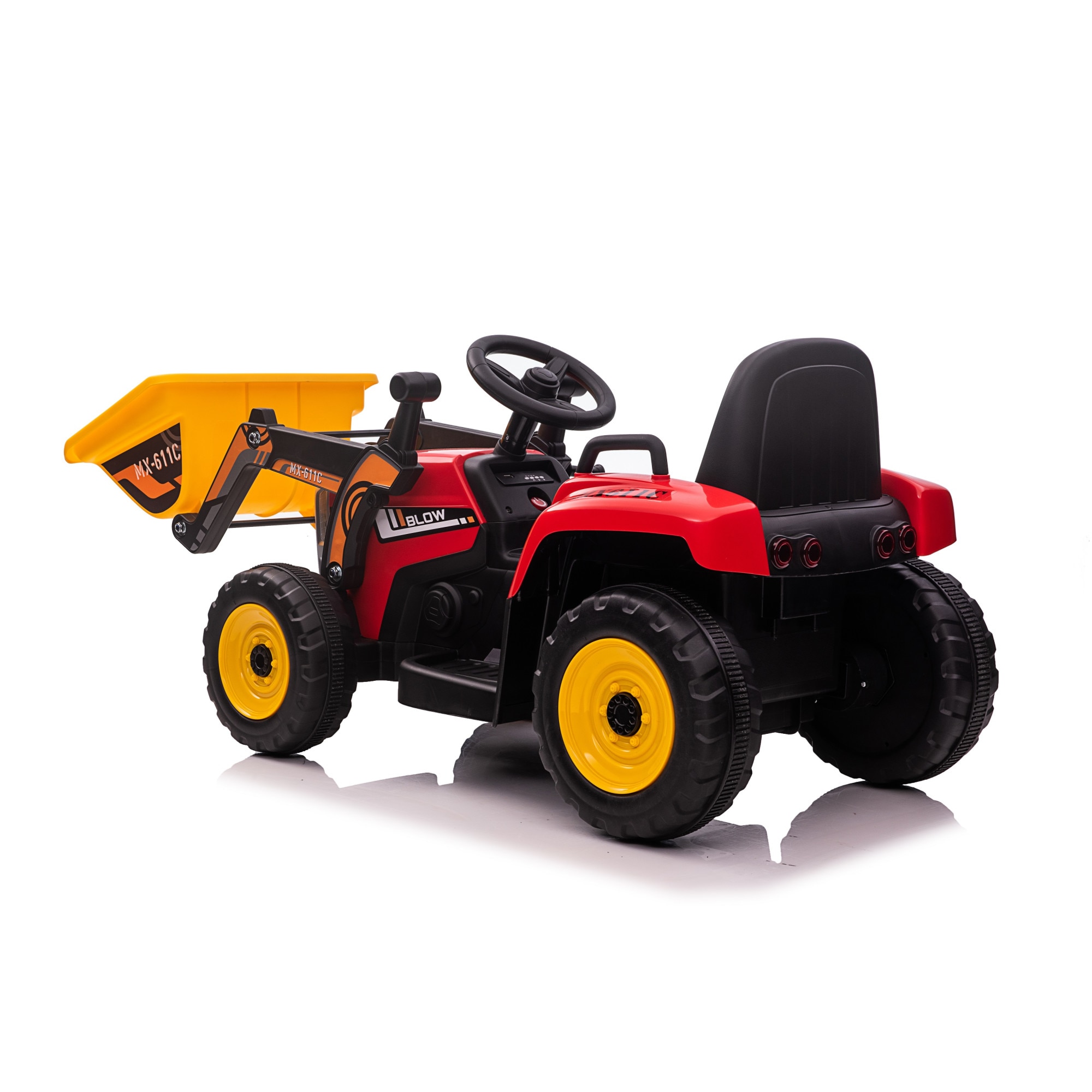 Excavator pentru copii BJ611C 60W 12V, cu pedala electrica, culoare ...