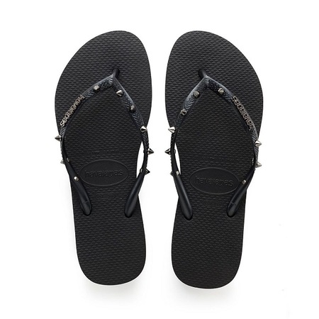 Slapi Havaianas, Slim Hardware, negri, 41-42, lungima talpa 27 cm - eMAG.ro