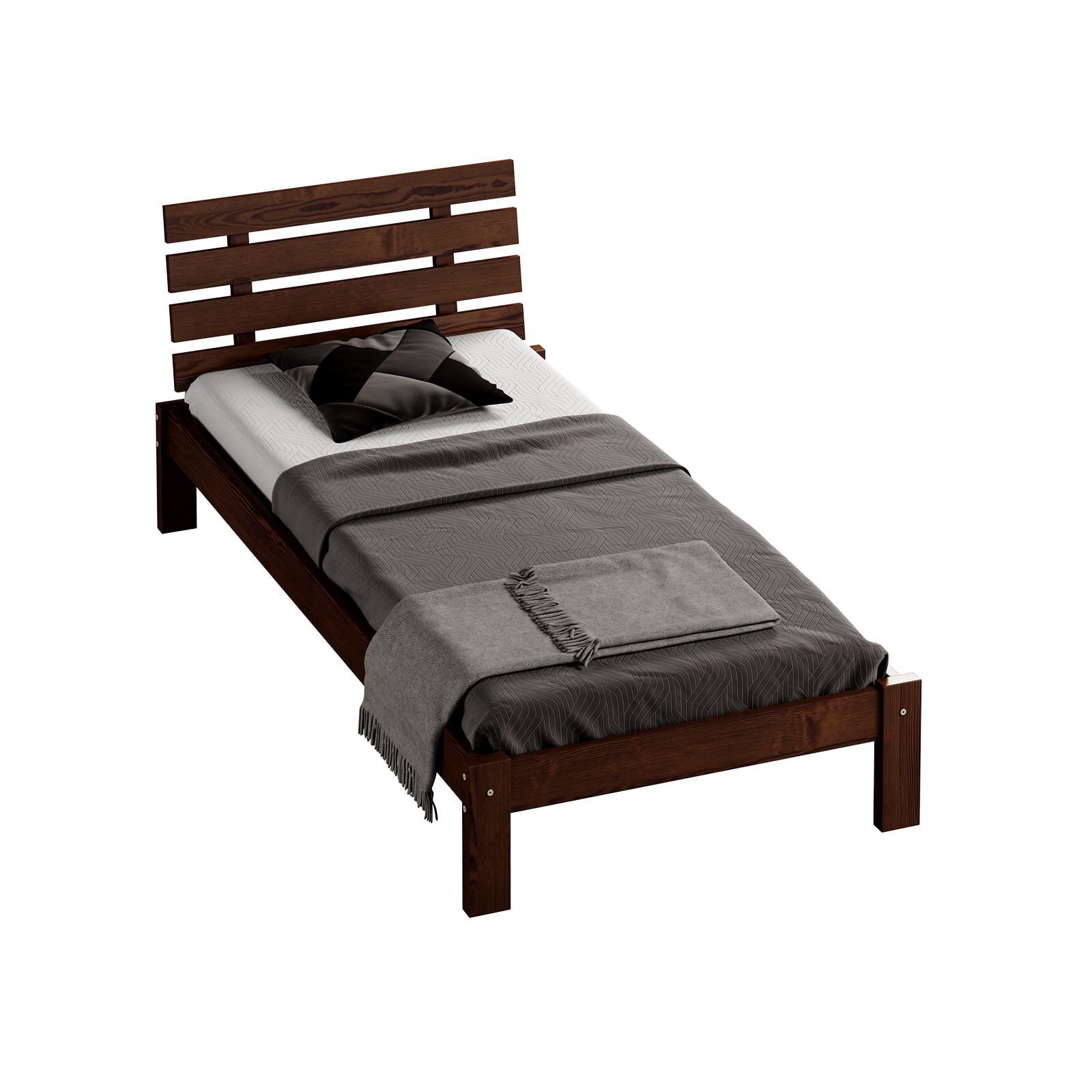 Pat din lemn Klara 90x200 nuc - eMAG.ro