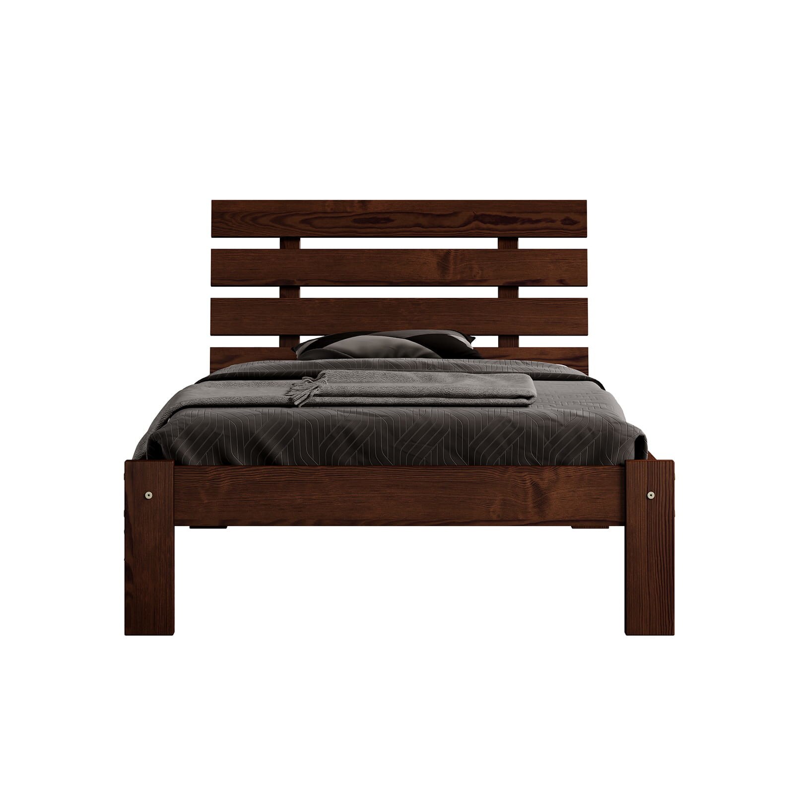 Pat din lemn Klara 90x200 nuc - eMAG.ro