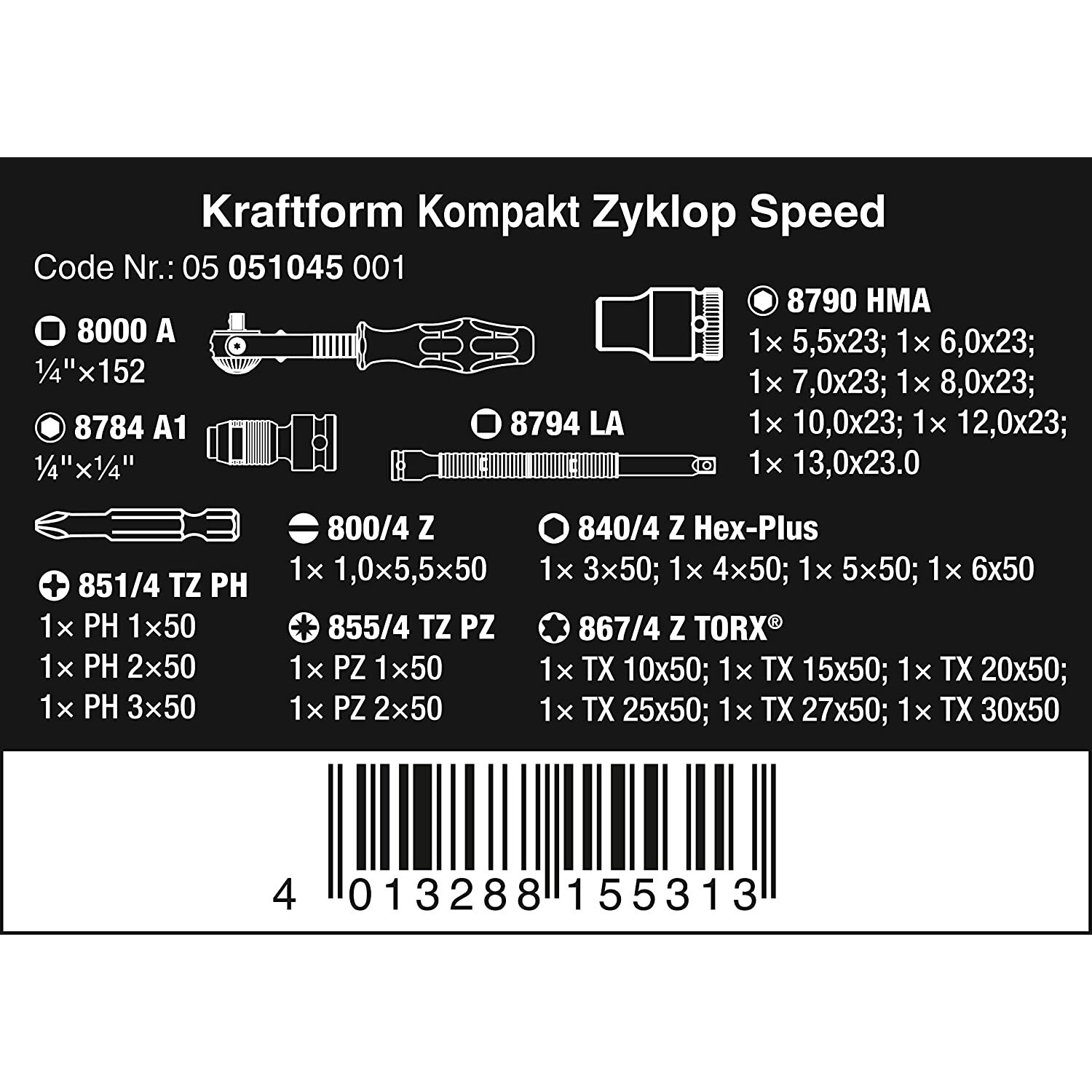 Trusa Chei Wera Zyklop Speed bit set 1/4" - 26-piese - eMAG.ro