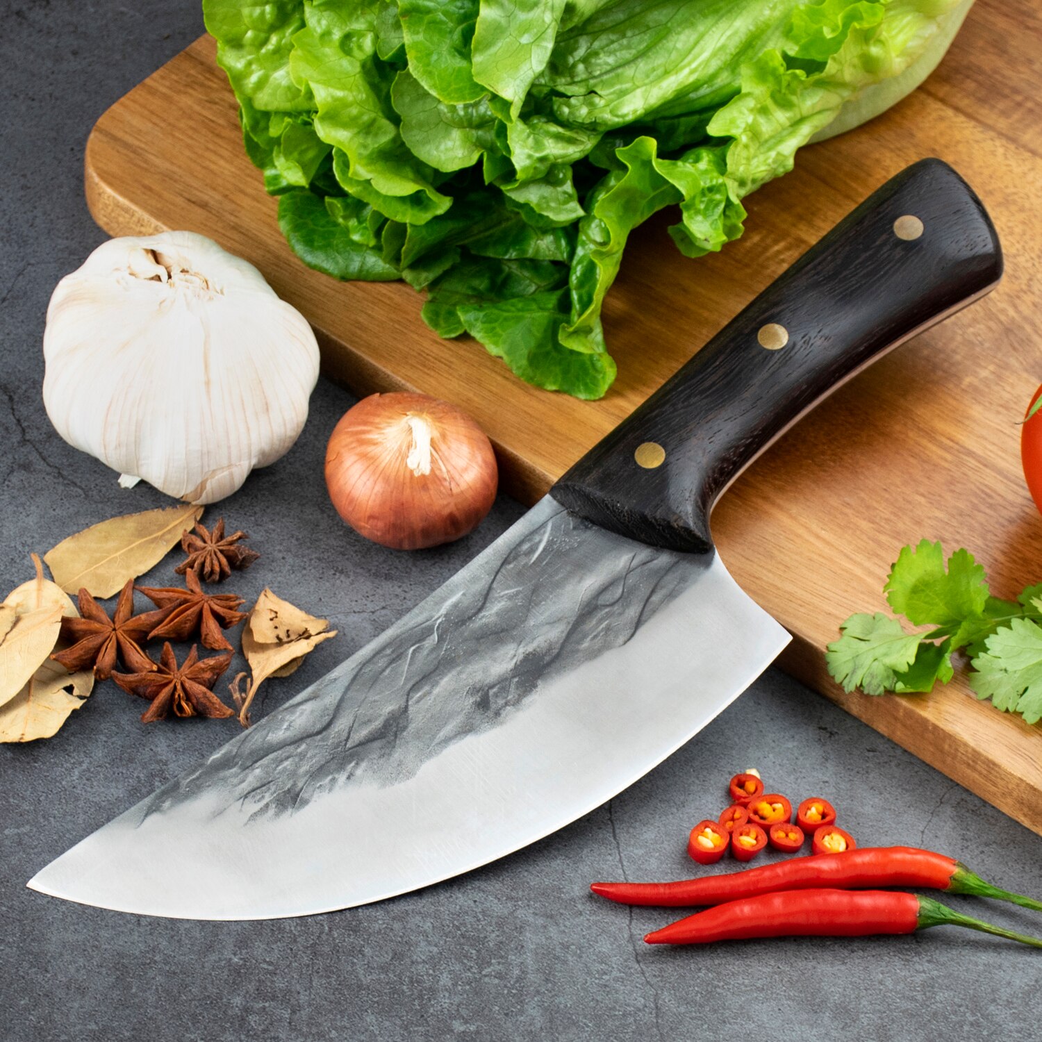 Cutit tip Satar Bucatar, Globalport Retail®, lama forjata, otel carbon ...