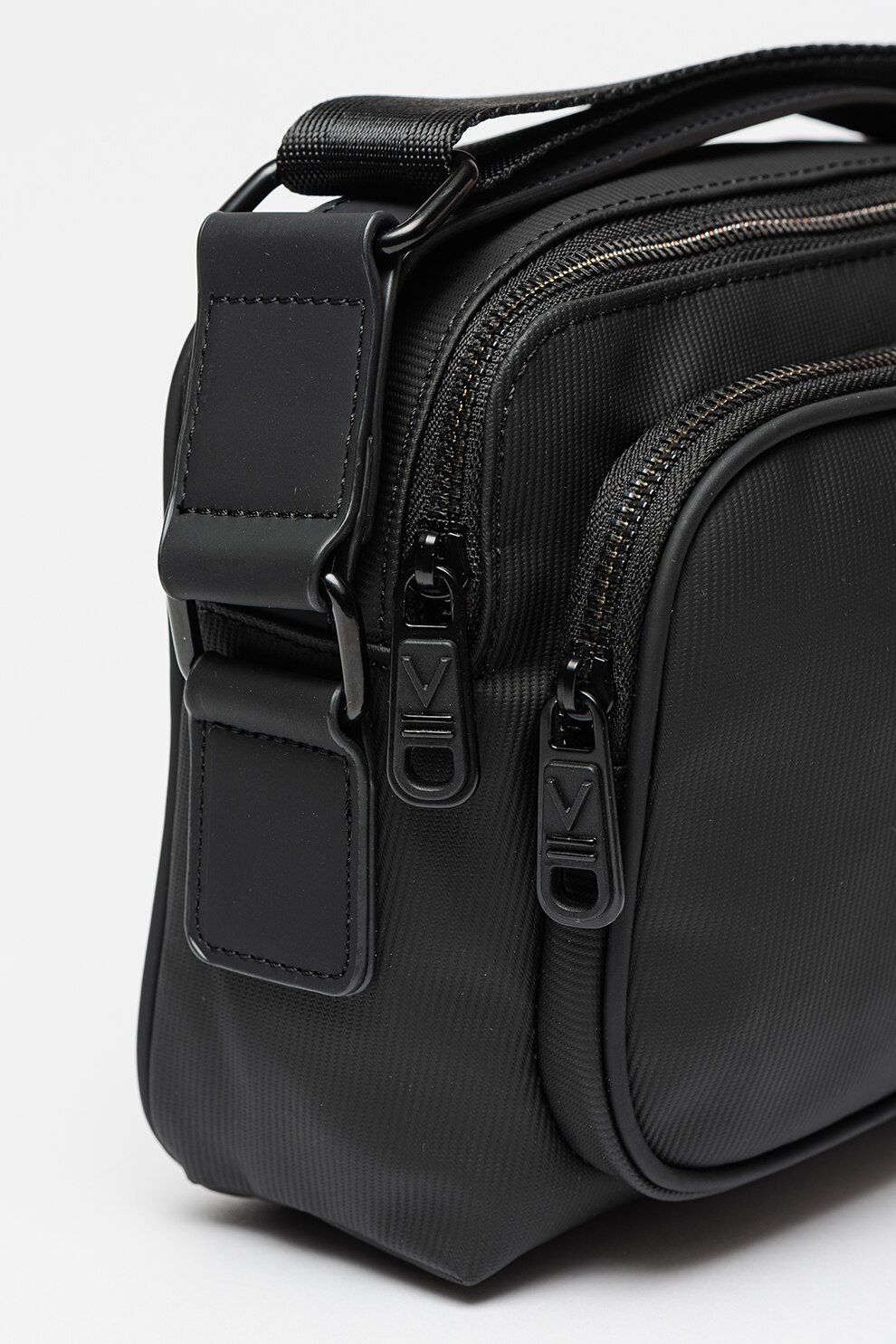 Valentino Bags, Geanta crossbody cu detaliu logo, Negru - eMAG.ro