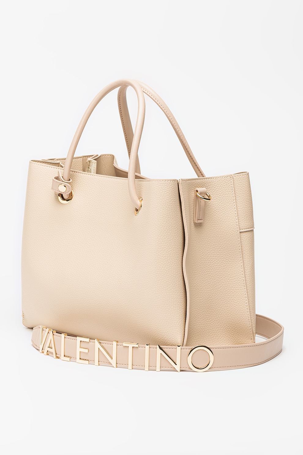 Valentino Bags, Geanta de piele ecologica cu bareta de umar si aspect ...